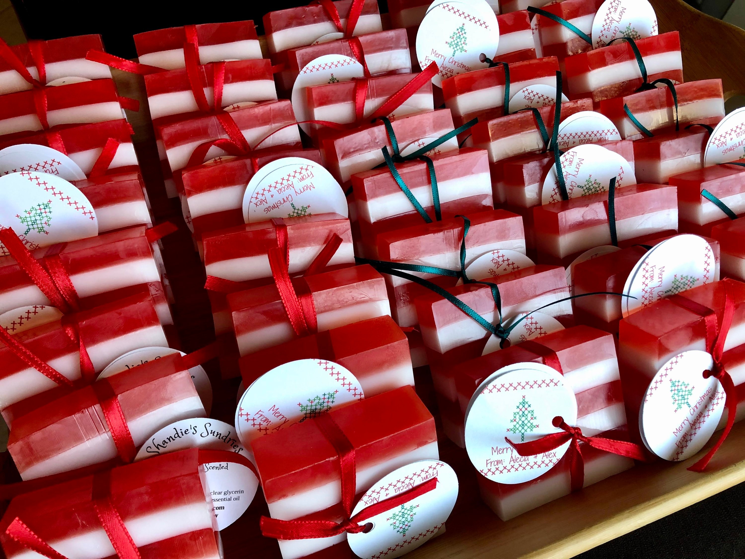 Candy Cane Soap Red and White Stripes Peppermint Scent. Full - Etsy