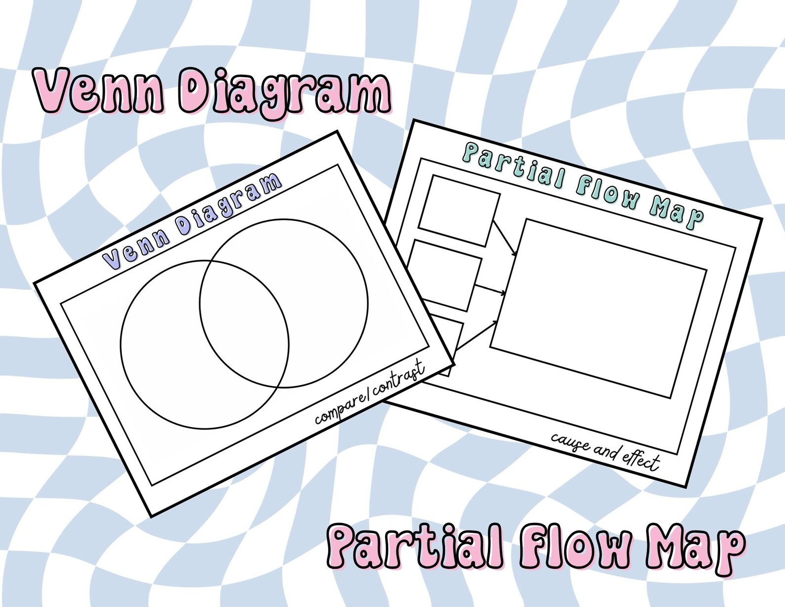 Thinking Maps: Venn Diagram, Partial Flow Map - Etsy