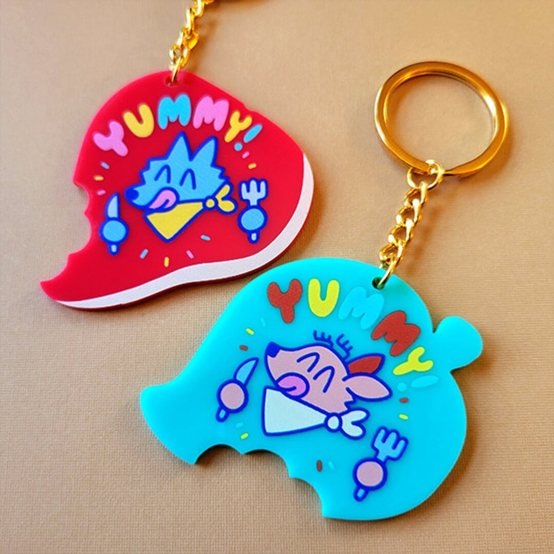 YUMMY! Meat and Veggie Eater Keychains! - Etsy