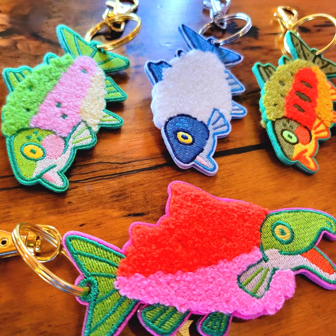Fur Bearing Trout Fish Cryptid Fuzzy Embroidered Keychains PREORDER Eta ...