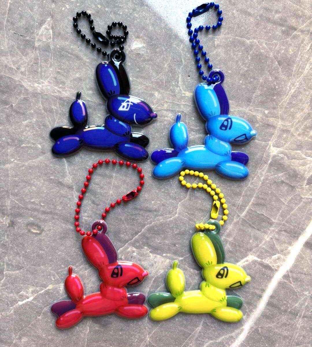 Puffy Shiny Balloon Dog Keychains - Etsy