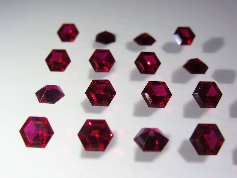 Red Ruby Hexagon Cut Shape SIZE CHOICE Loose Stones Corundum - Etsy
