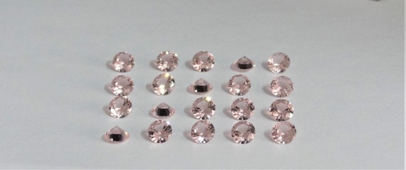 Morganite Round Brilliant Cut SIZE CHOICE Loose Stones Cubic - Etsy