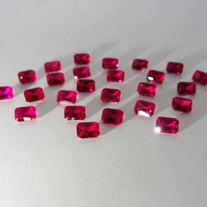 Red Ruby Octagon Princess Cut Shape SIZE CHOICE Loose Stones Corundum ...