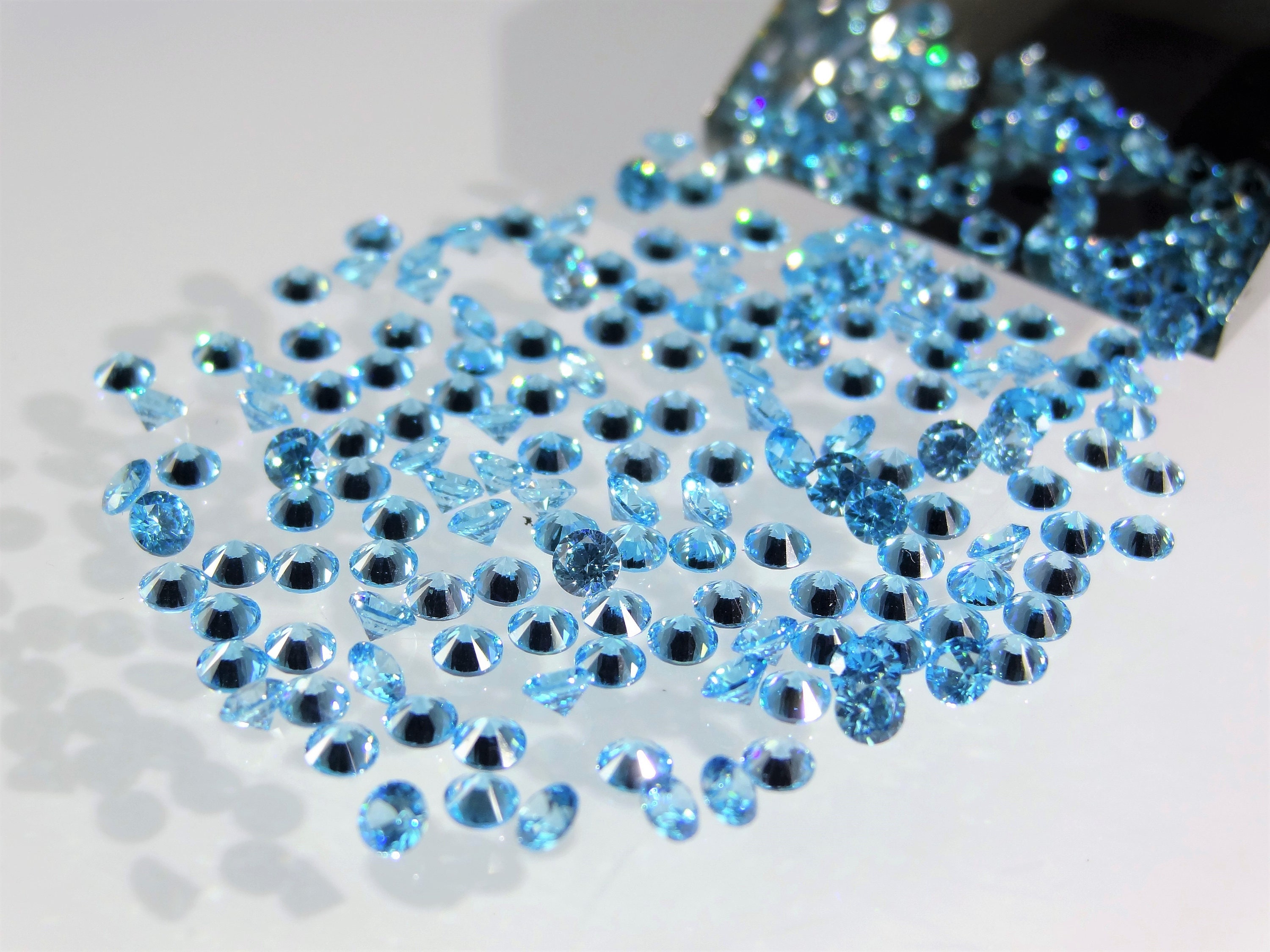 Swiss Blue Topaz Round Brilliant Cut SIZE CHOICE Loose Stones High ...