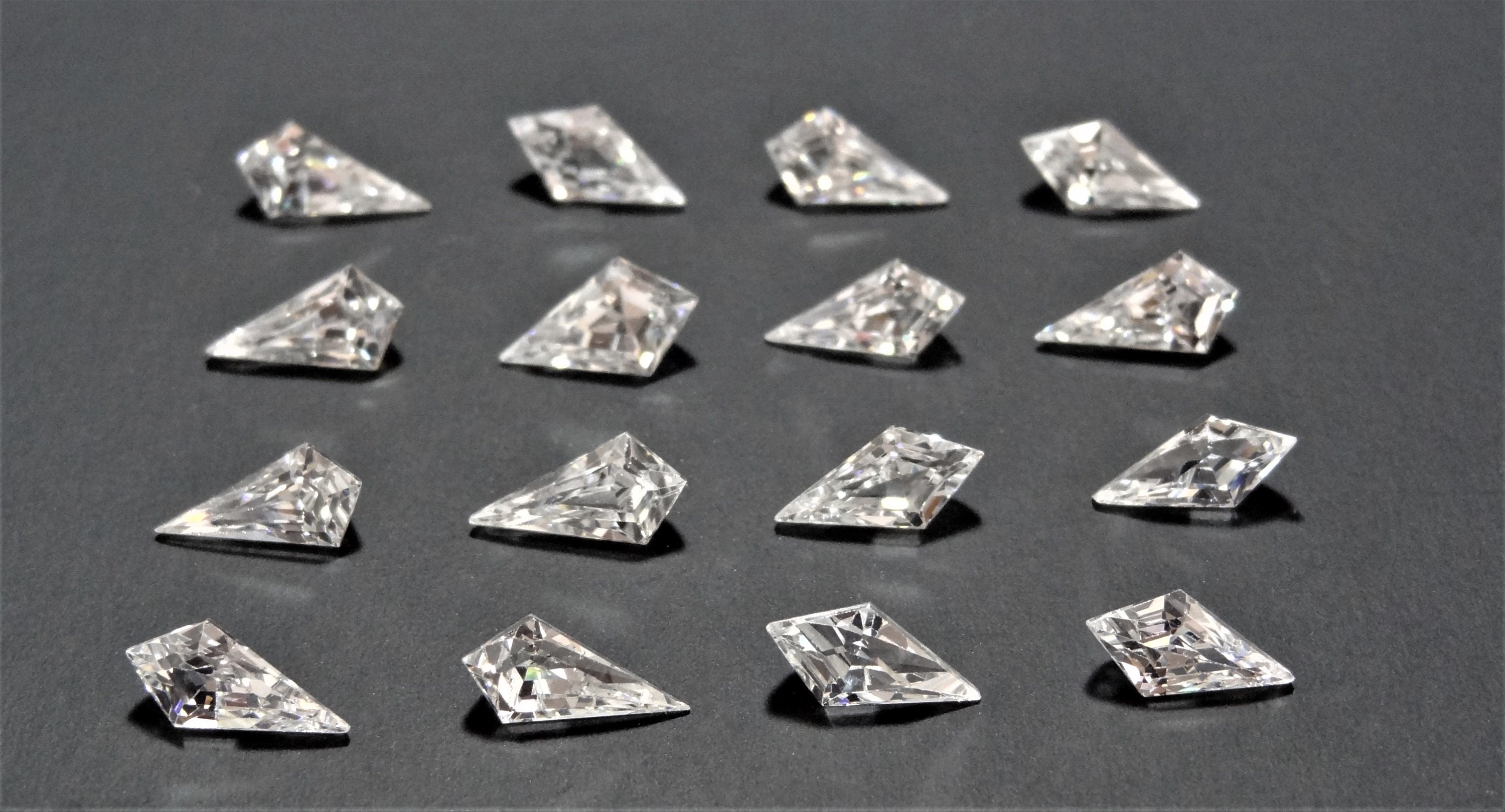 White CZ Kite / Lance Cut Stones SIZE CHOICE Cubic Zirconia | Etsy