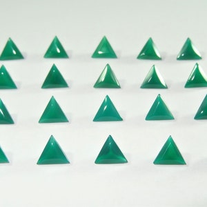 Natural Green Agate Triangle Shape Stones SIZE CHOICE Loose Gemstones ...