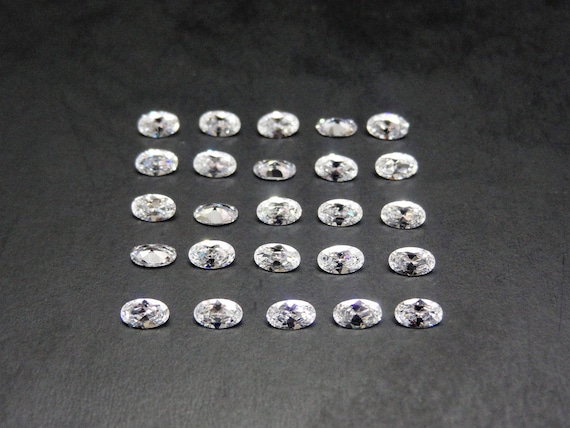 White CZ Oval Cut Shape SIZE CHOICE Loose Stones Cubic | Etsy