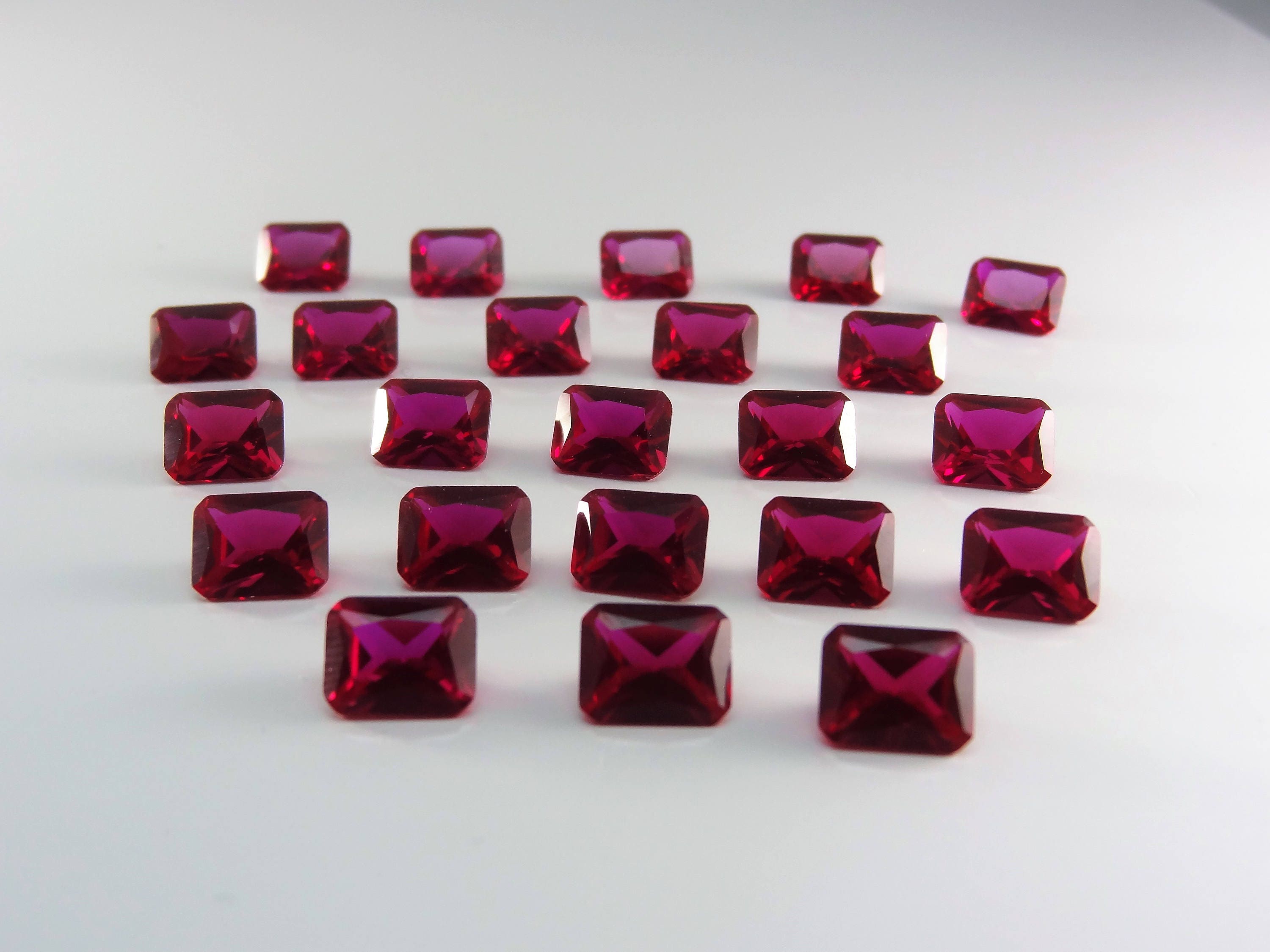 Red Ruby Octagon Princess Cut Shape SIZE CHOICE Loose Stones | Etsy