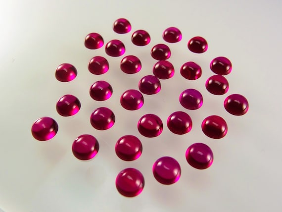 Red Ruby Round Cabochon Cut SIZE CHOICE Loose Stones Corundum - Etsy