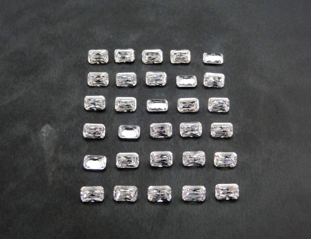 White CZ Octagon Princess Cut SIZE CHOICE Loose Cubic Zirconia High ...