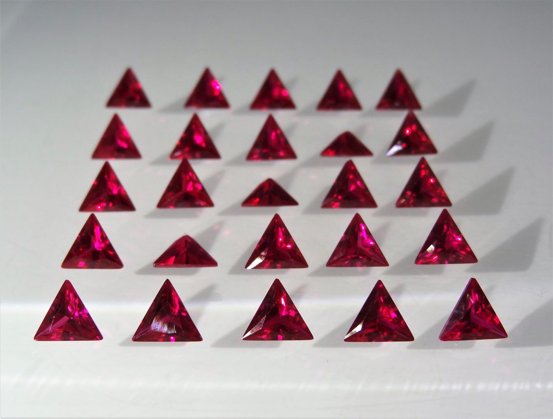 Red Ruby Triangle Cut Shape SIZE CHOICE Loose Stones Corundum Gemstones ...