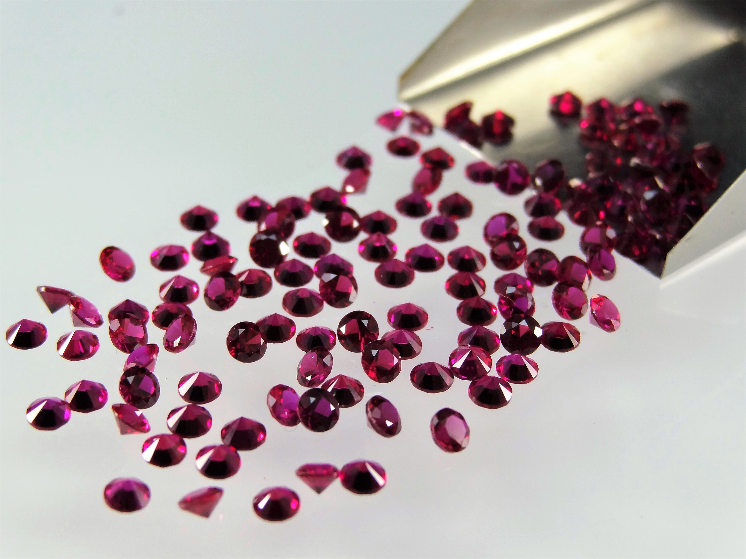 Red Ruby Round Brilliant Cut SIZE CHOICE Loose Stones High | Etsy