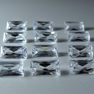 White CZ Baguette Princess Cut Shape SIZE CHOICE Loose Stones Cubic ...
