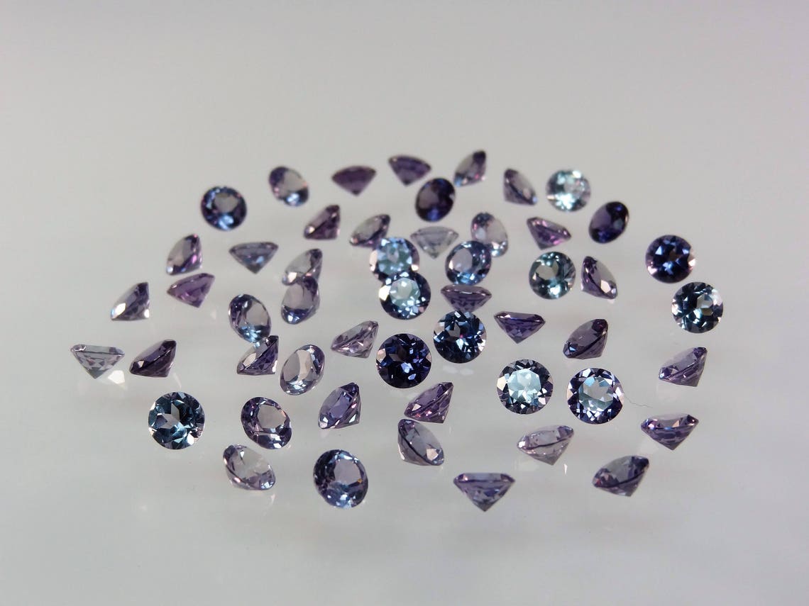 Alexandrite Round Cut Shape SIZE CHOICE Loose Stones Corundum Gemstones ...
