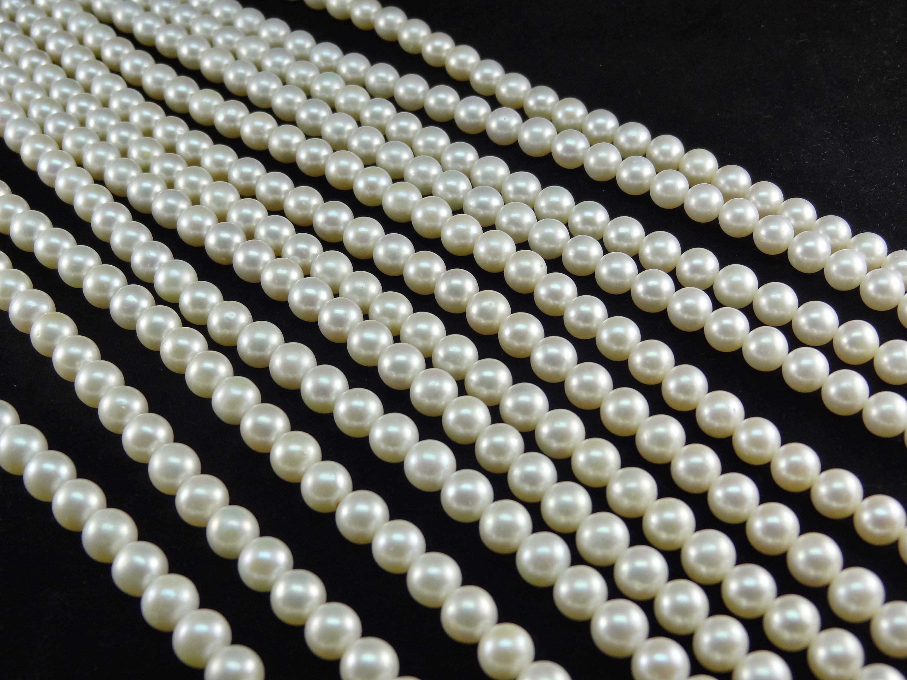 Natural White Round Freshwater Pearls SIZE CHOICE Bead 16" Strands - Etsy