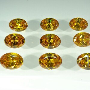 Yellow Gold Oval Cut Shape SIZE CHOICE Loose Stones Cubic Zirconia ...