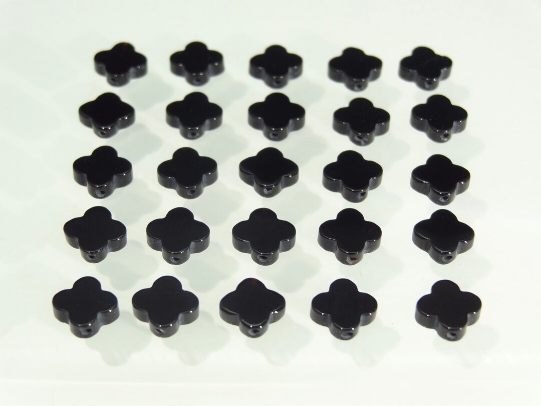 Black Onyx Clover Four Leaf Cross Shape Size Choice Loose Stones - Etsy