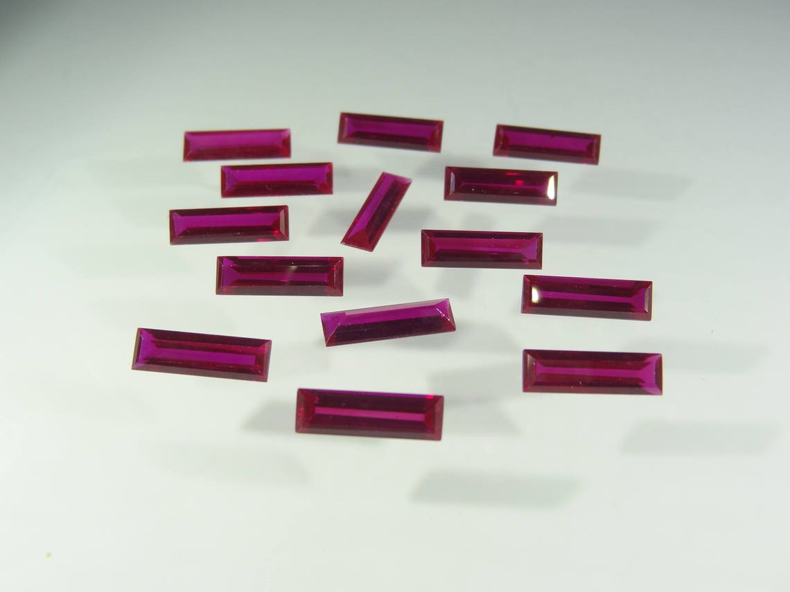 Red Ruby Baguette Step Cut Shape SIZE CHOICE Loose Stones - Etsy