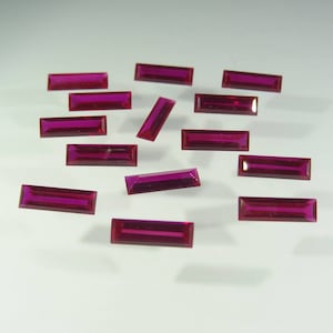 Red Ruby Baguette Step Cut Shape SIZE CHOICE Loose Stones Corundum ...