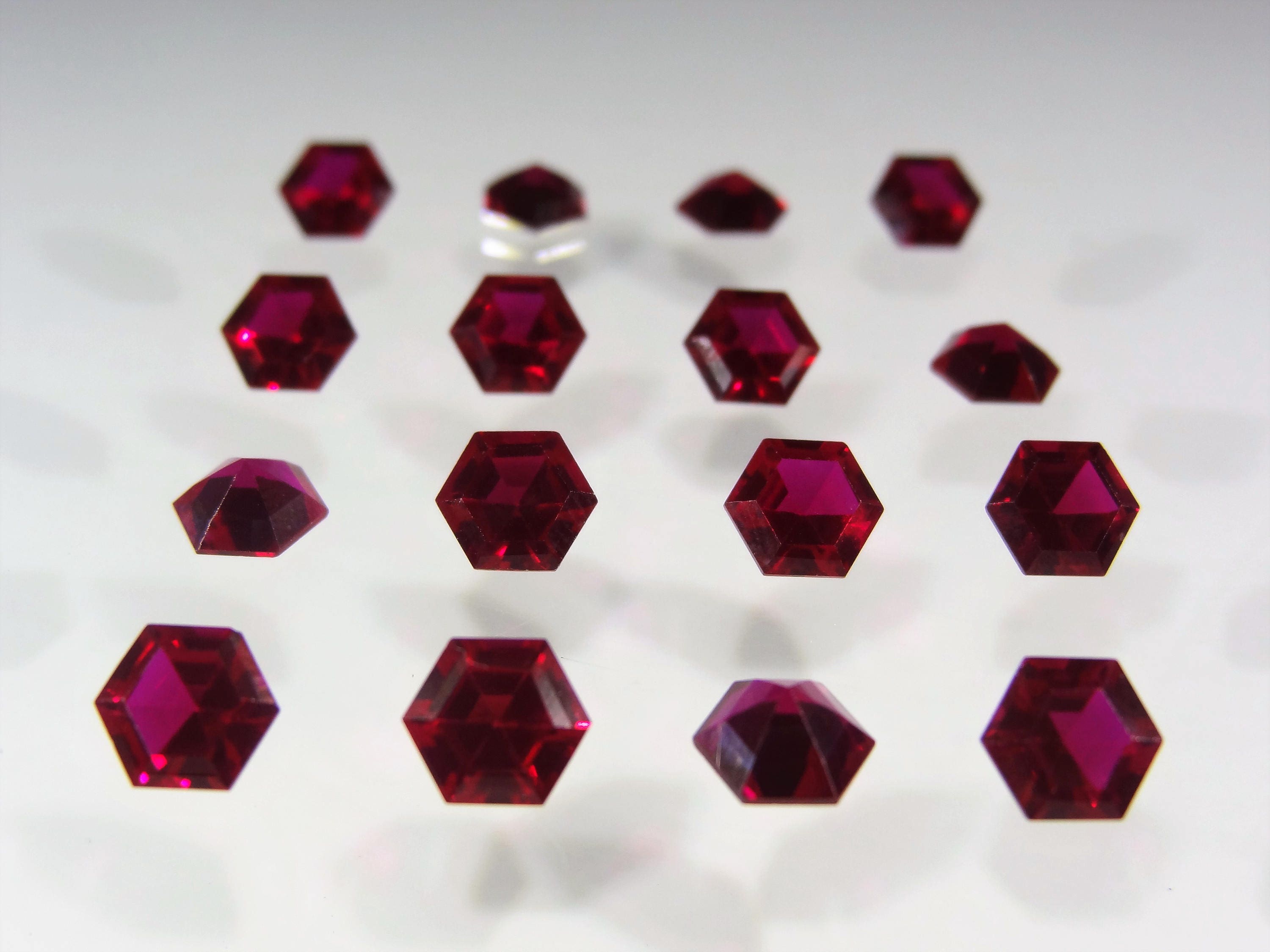 Red Ruby Hexagon Cut Shape SIZE CHOICE Loose Stones Corundum Gemstones ...