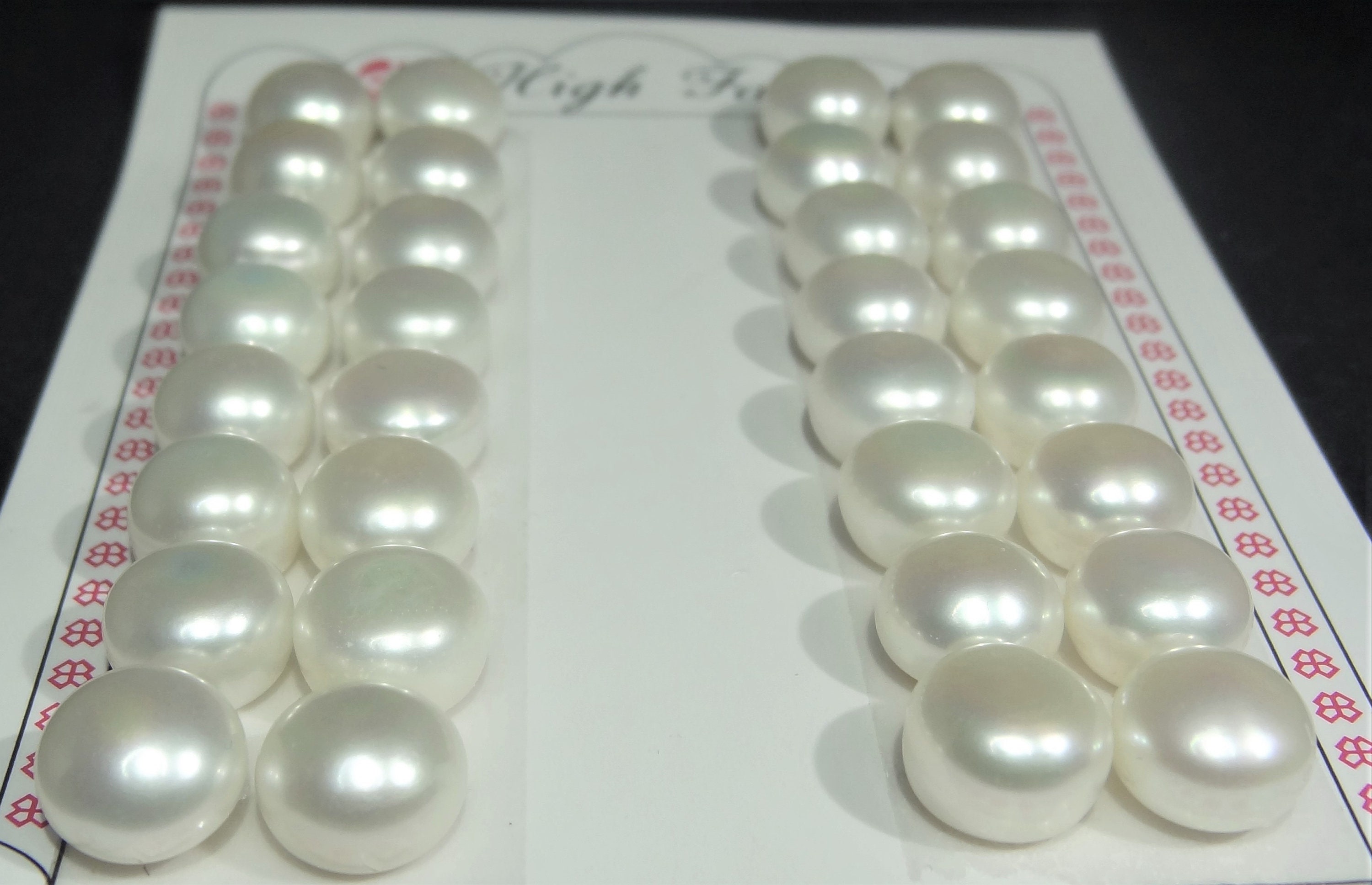 Ivory White Loose Freshwater Pearls SIZE CHOICE Button Shaped - Etsy