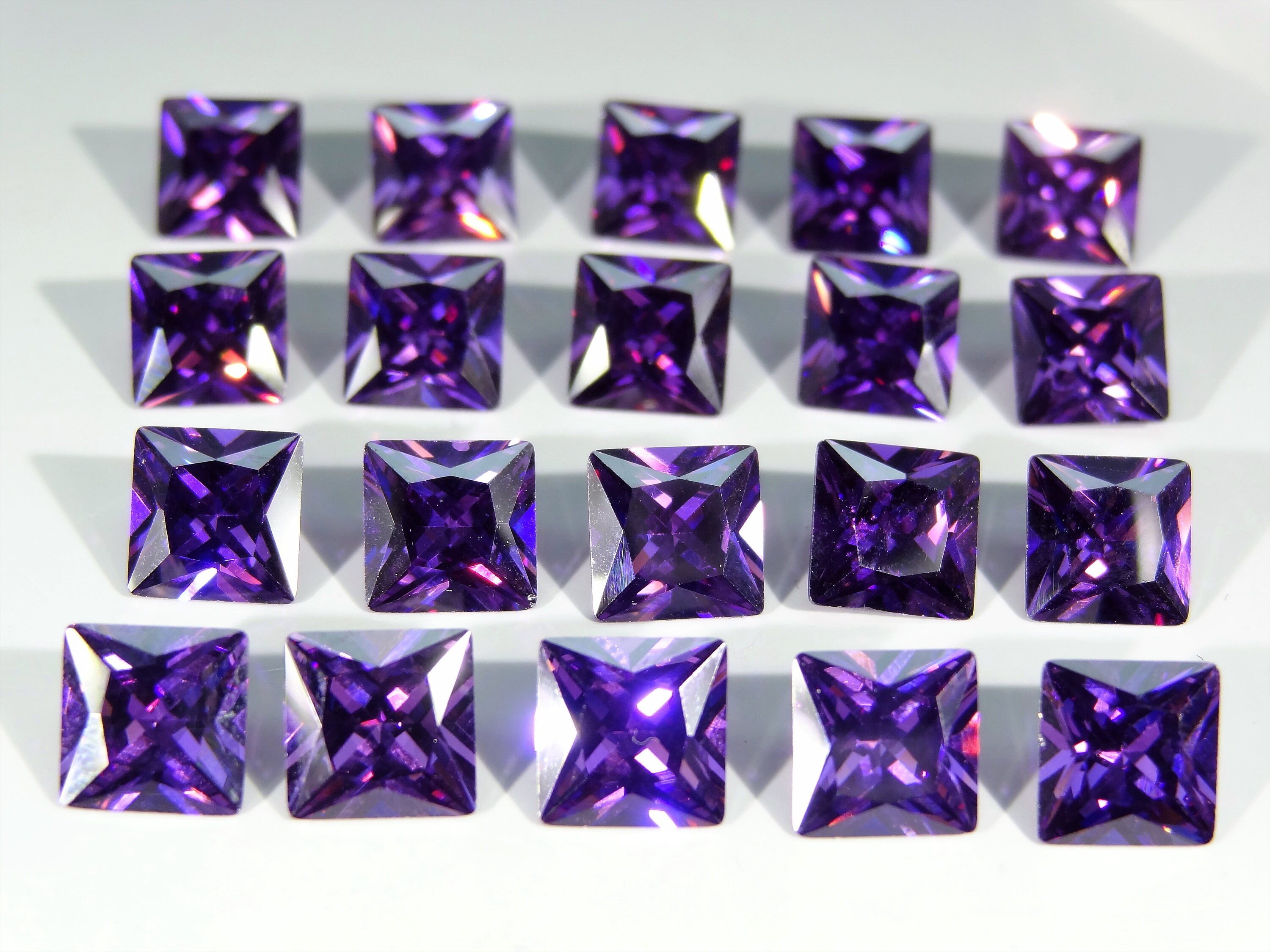 Amethyst Square Princess Cut Shape SIZE CHOICE Loose Stones Cubic ...