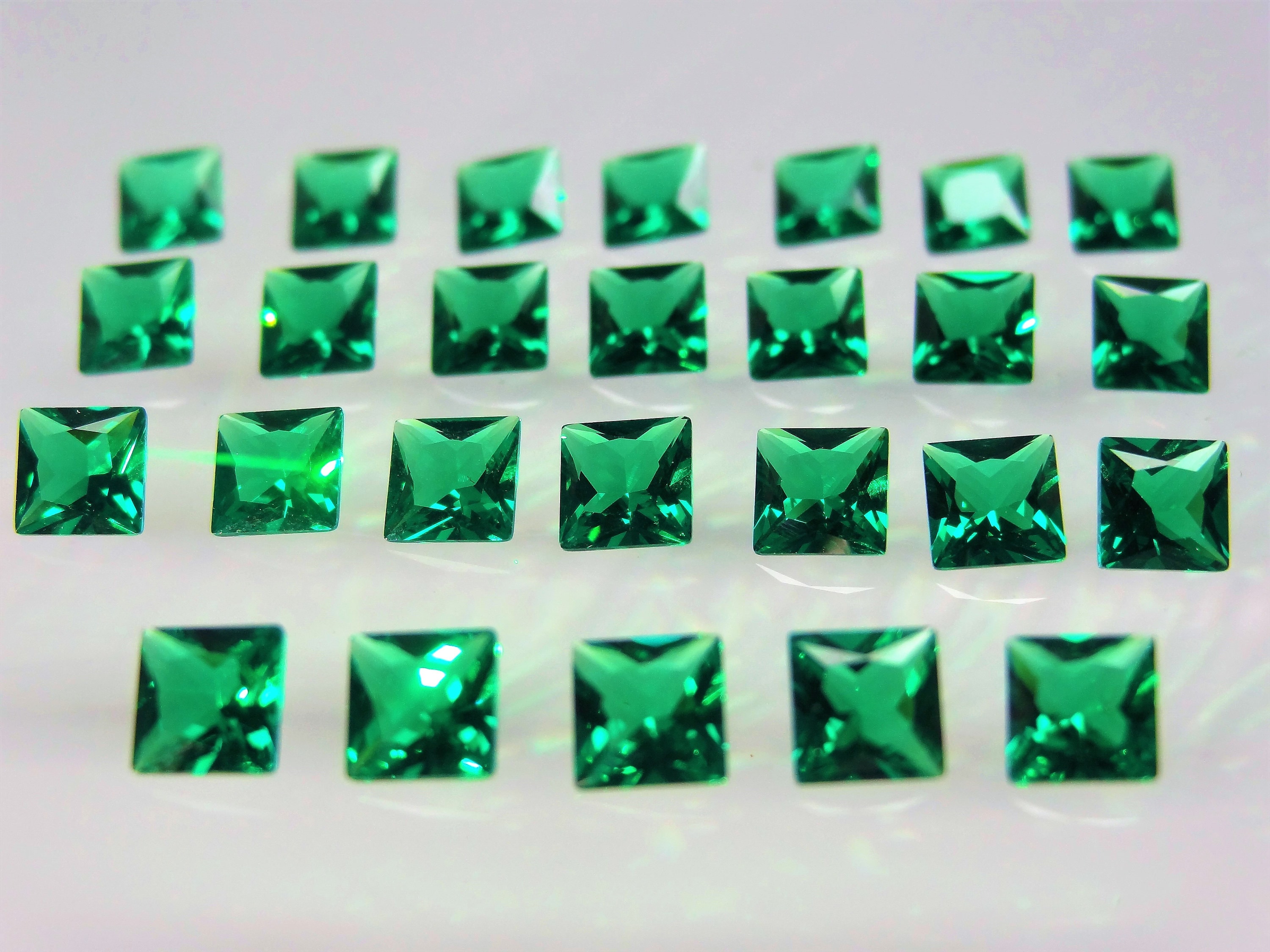 Emerald Green Square Princess Cut Shape SIZE CHOICE Loose - Etsy