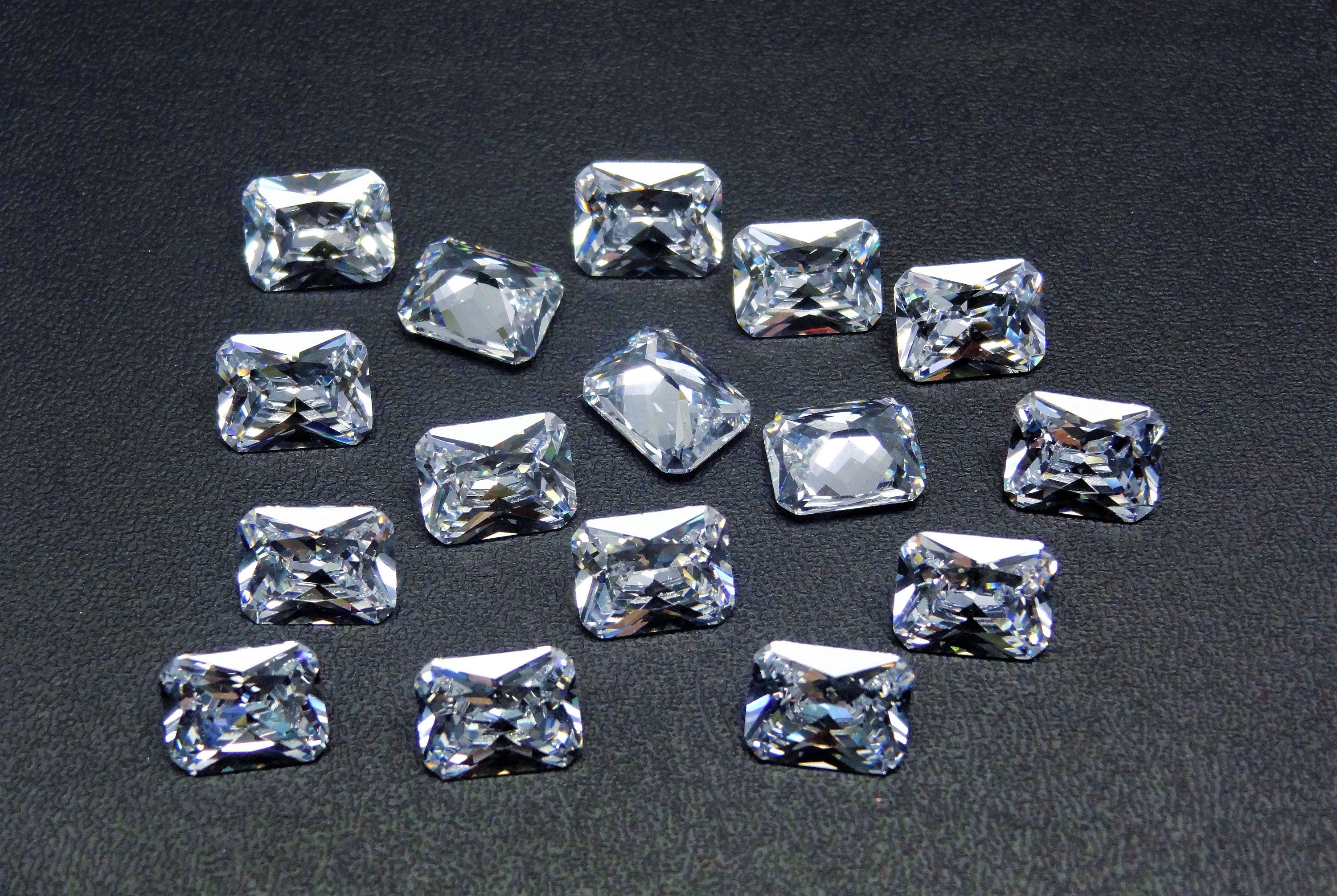 White CZ Octagon Princess Cut SIZE CHOICE Loose Cubic Zirconia | Etsy