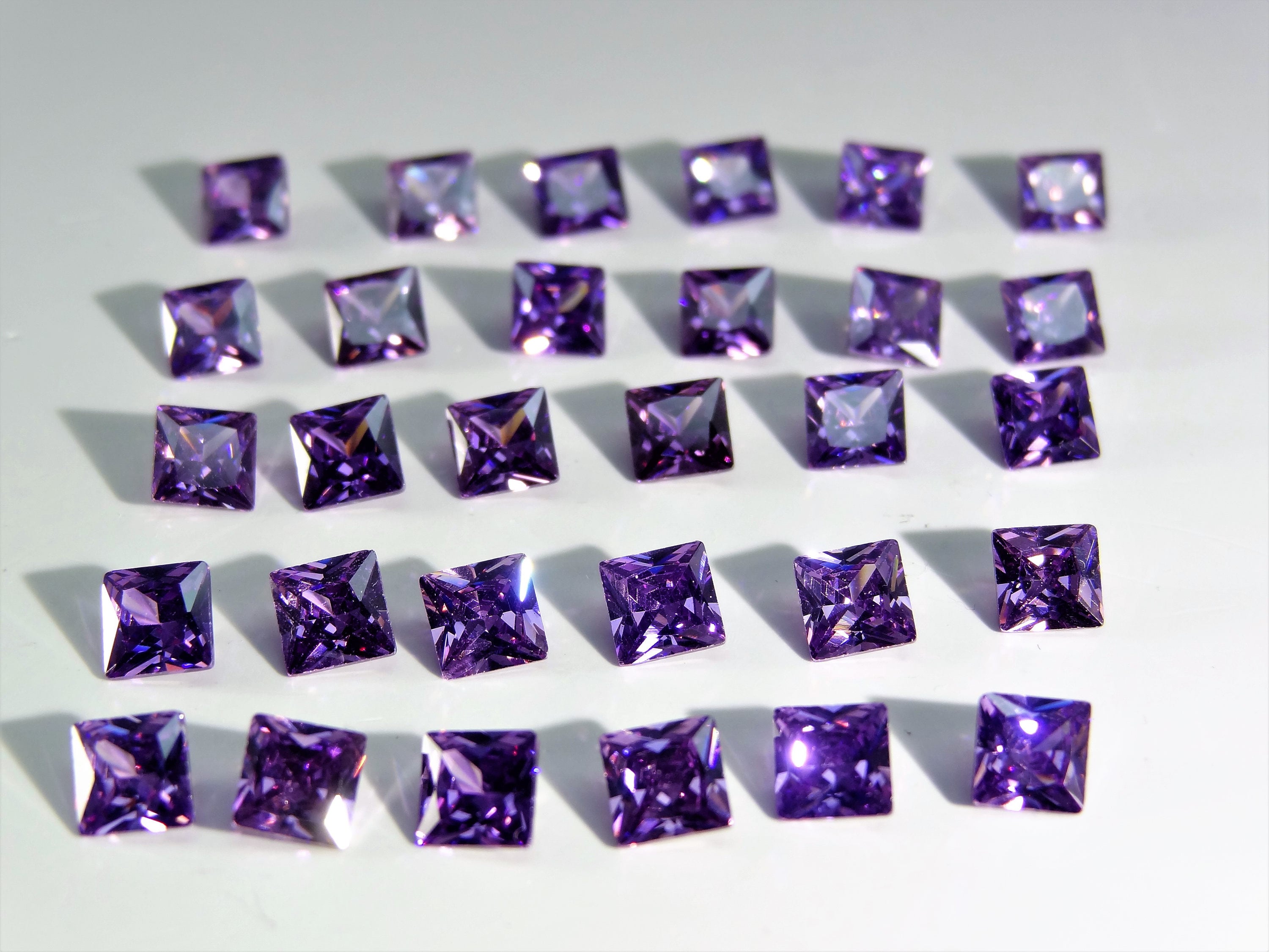 Amethyst Square Princess Cut Shape SIZE CHOICE Loose Stones | Etsy