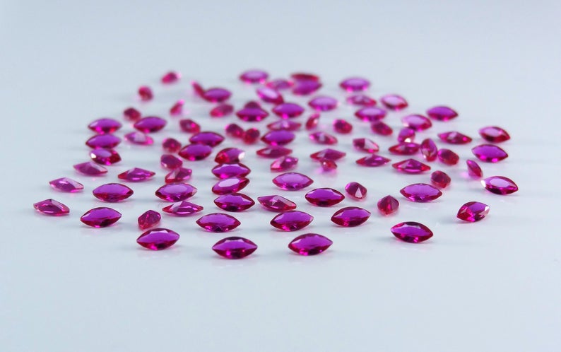 Red Ruby Marquise Cut Shape SIZE CHOICE Loose Stones Corundum Gemstones ...