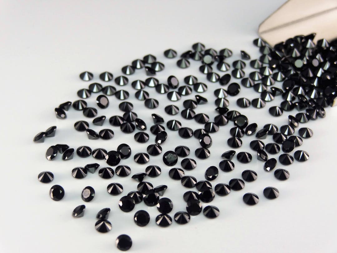 Black Spinel Round Brilliant Cut SIZE CHOICE Loose Stones High Quality ...