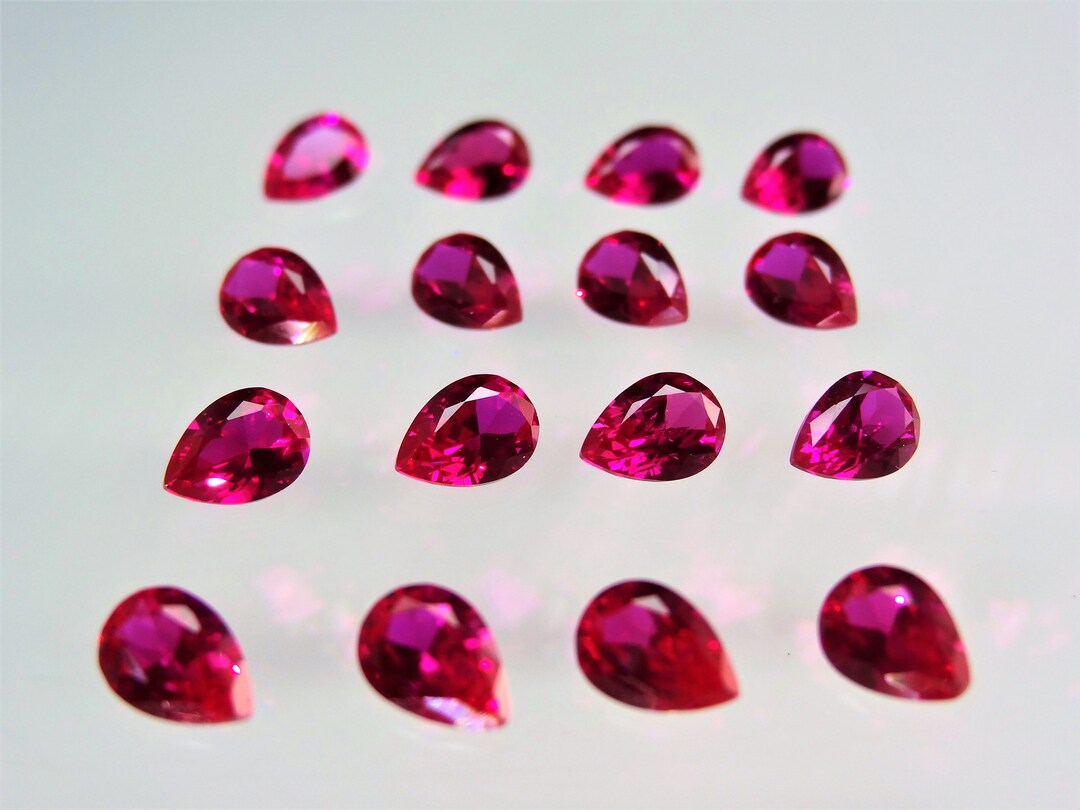 Red Ruby Pear Cut Shape SIZE CHOICE Loose Stones Corundum Gemstones - Etsy