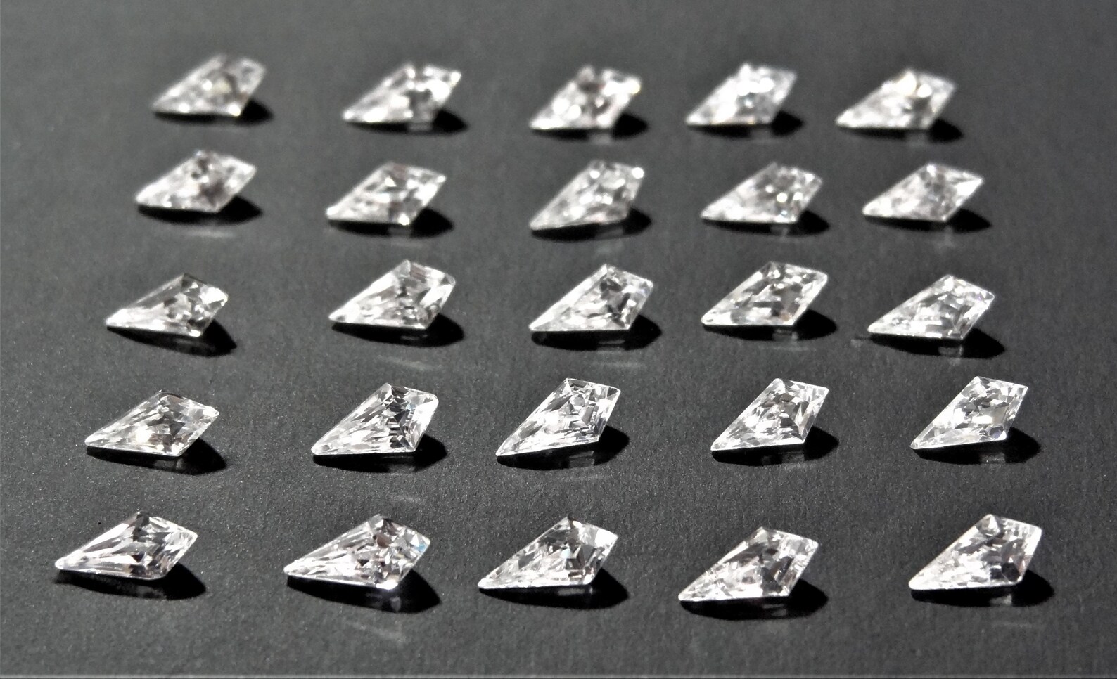 White CZ Kite / Lance Cut Stones SIZE CHOICE Cubic Zirconia | Etsy