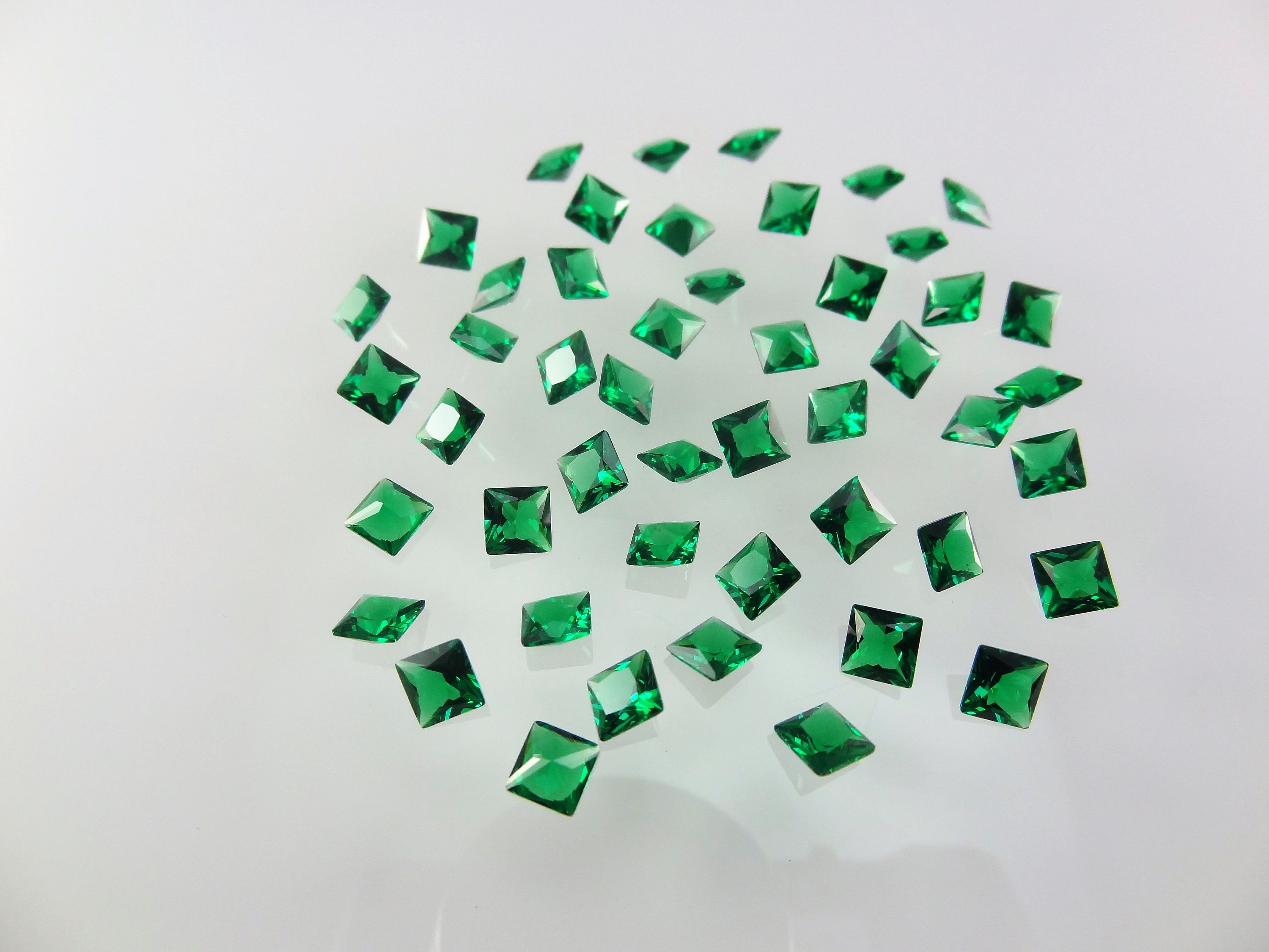 Emerald Green Square Princess Cut Shape SIZE CHOICE Loose | Etsy