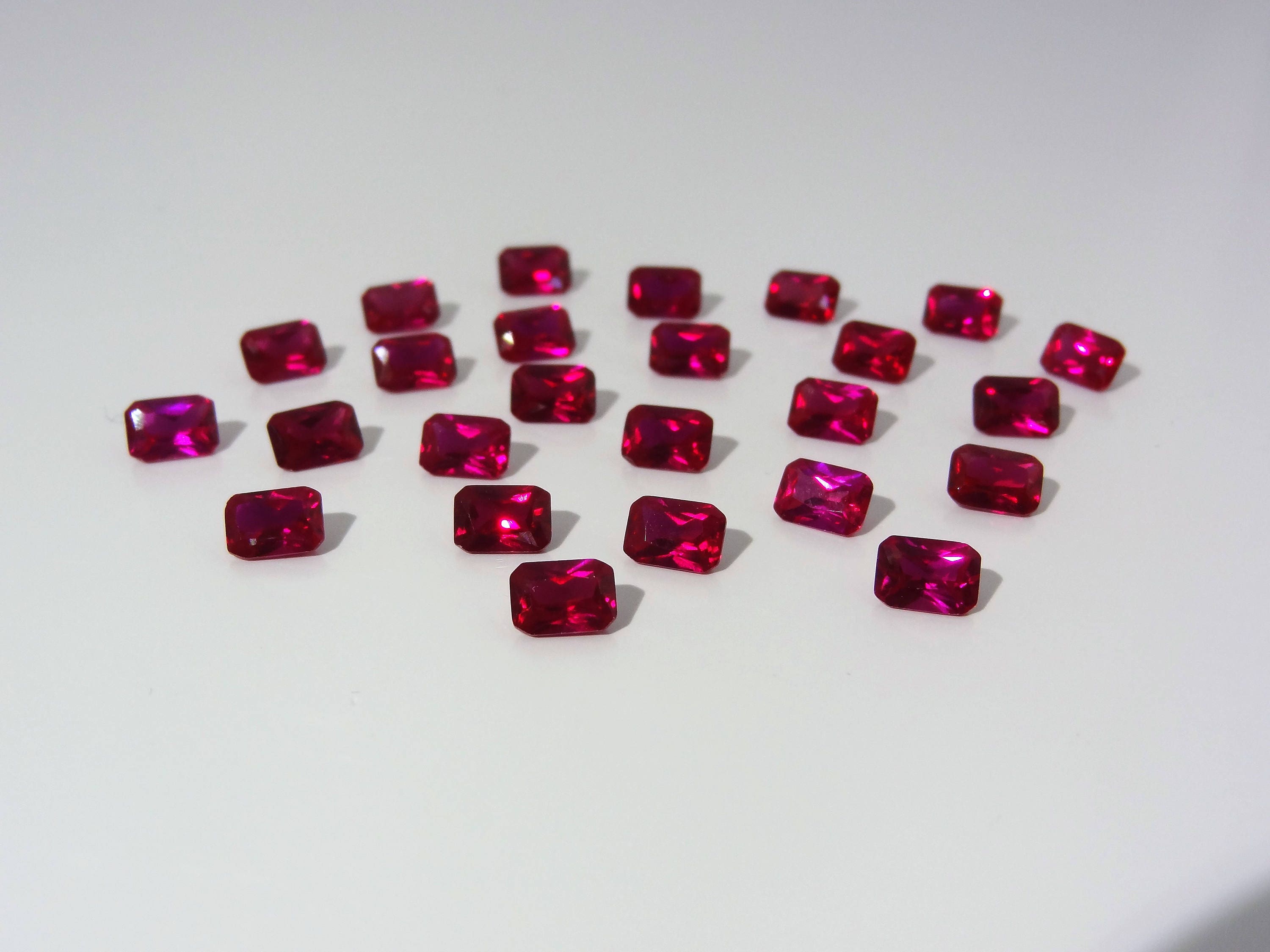 Red Ruby Octagon Princess Cut Shape SIZE CHOICE Loose Stones | Etsy