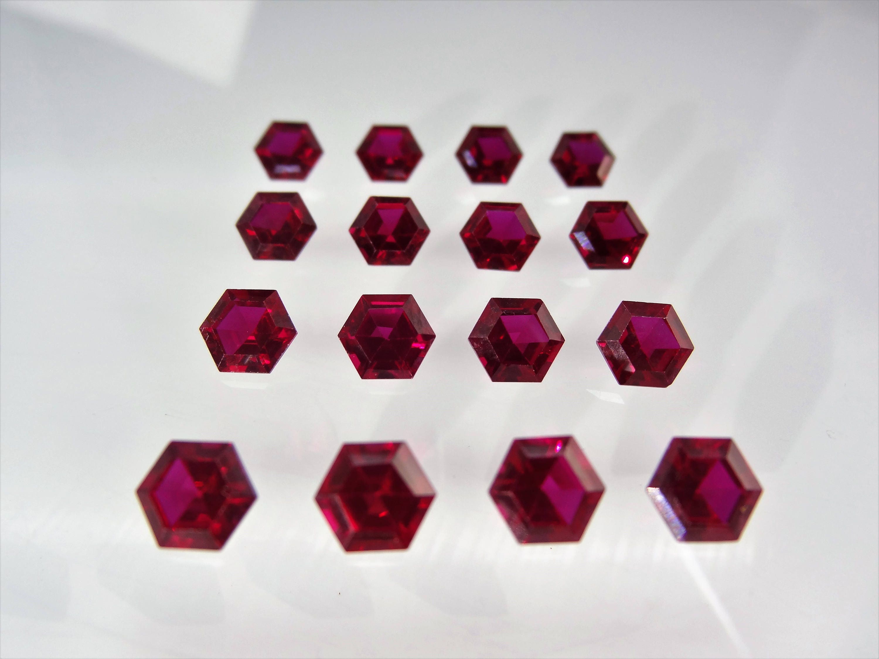 Red Ruby Hexagon Cut Shape SIZE CHOICE Loose Stones Corundum | Etsy