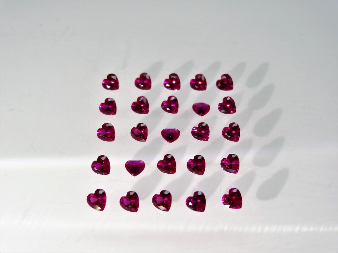 Red Ruby Heart Cut Shape SIZE CHOICE Loose Stones Corundum Gemstones - Etsy