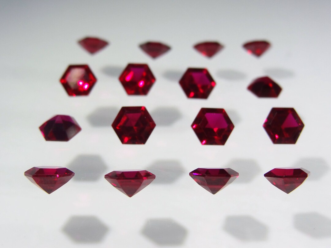 Red Ruby Hexagon Cut Shape SIZE CHOICE Loose Stones Corundum Gemstones ...