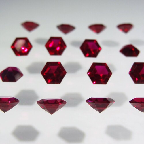 Red Ruby Hexagon Cut Shape SIZE CHOICE Loose Stones Corundum - Etsy