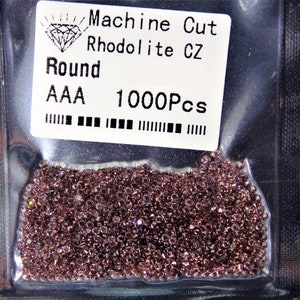 Rhodolite Round Brilliant Cut SIZE CHOICE Loose Cubic Zirconia Stones ...