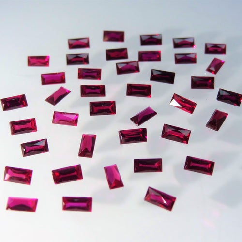 Red Ruby Baguette Step Cut Shape SIZE CHOICE Loose Stones - Etsy