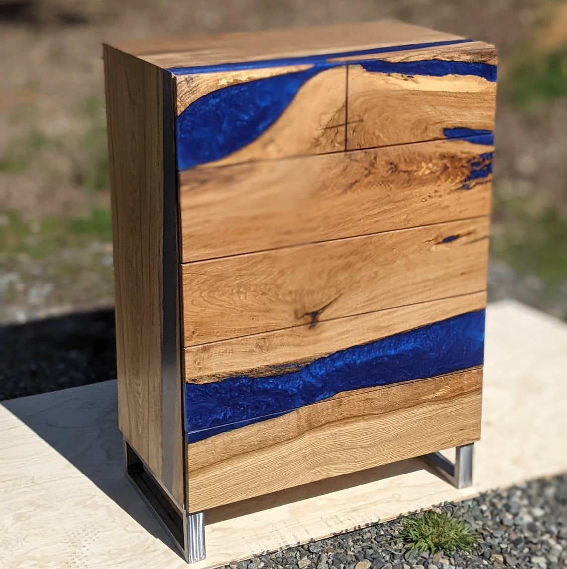 Epoxy River Chest of Drawers Featuring 6 Soft Touch Open Drawers and a ...