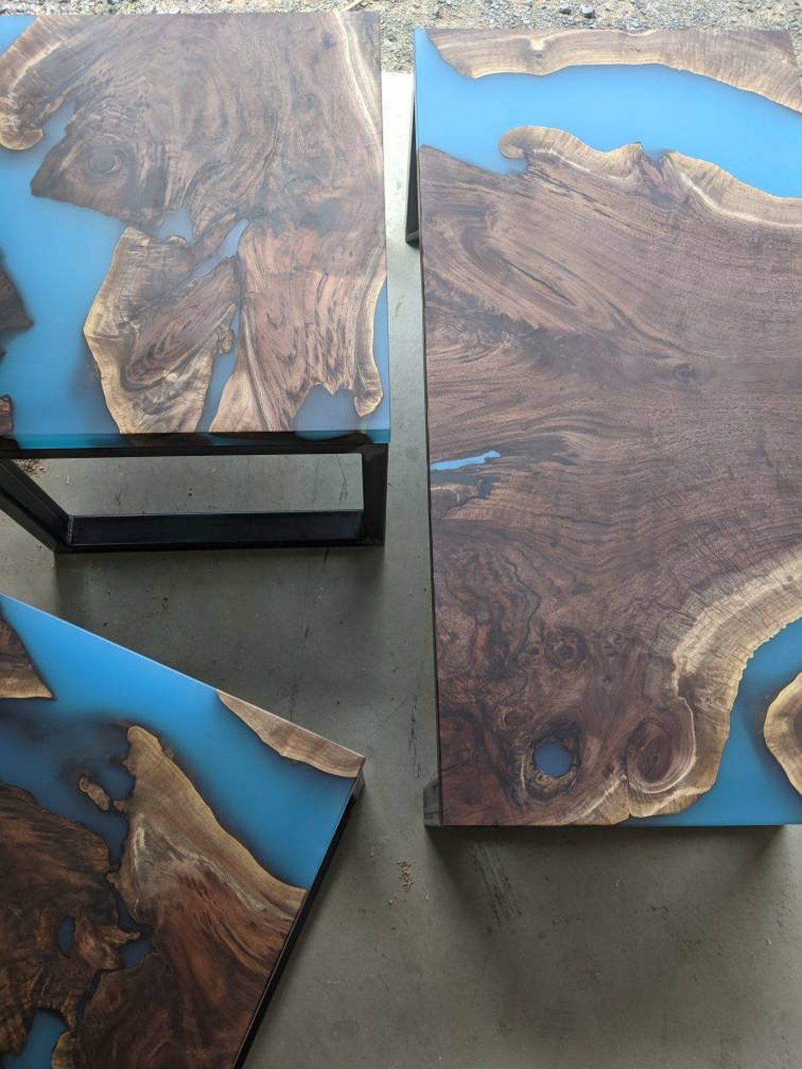 Custom Made River Table Made in the USA With Reclaimed Wood - Etsy