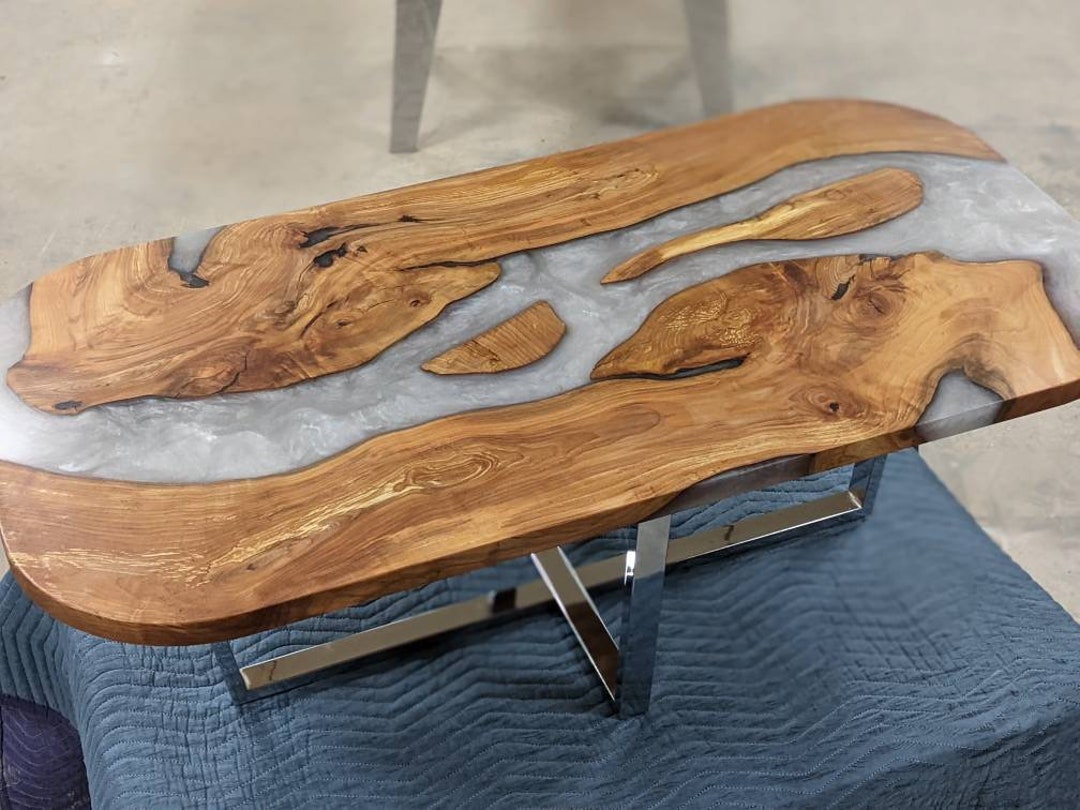 Custom Made River Table Made in the USA With Reclaimed Wood and Epoxy ...