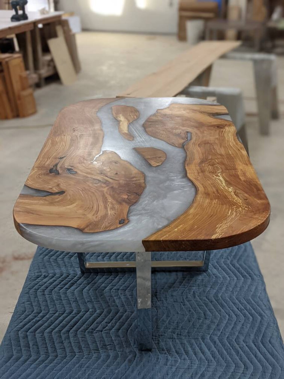 Custom Made River Table Made in the USA With Reclaimed Wood and Epoxy ...