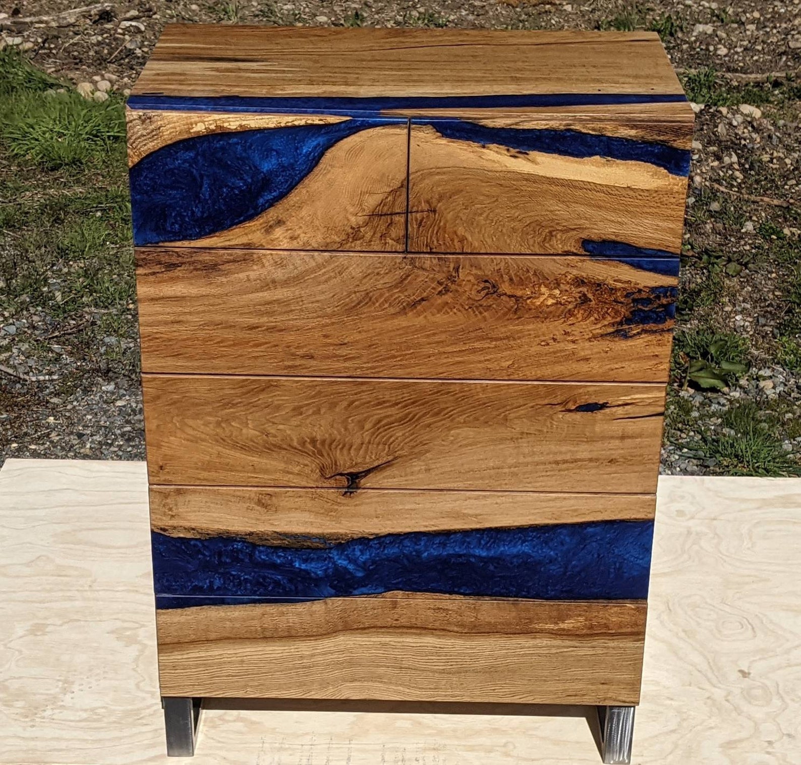 Epoxy River Chest of Drawers Featuring 6 Soft Touch Open Drawers and a ...