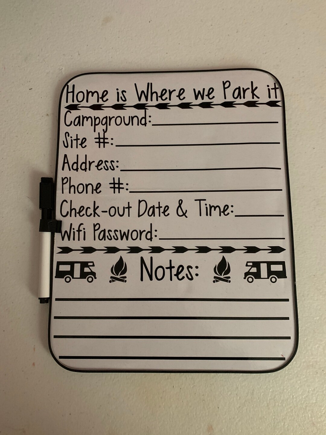 Campground Information Board, Camping Must Have, Dry Erase Board - Etsy