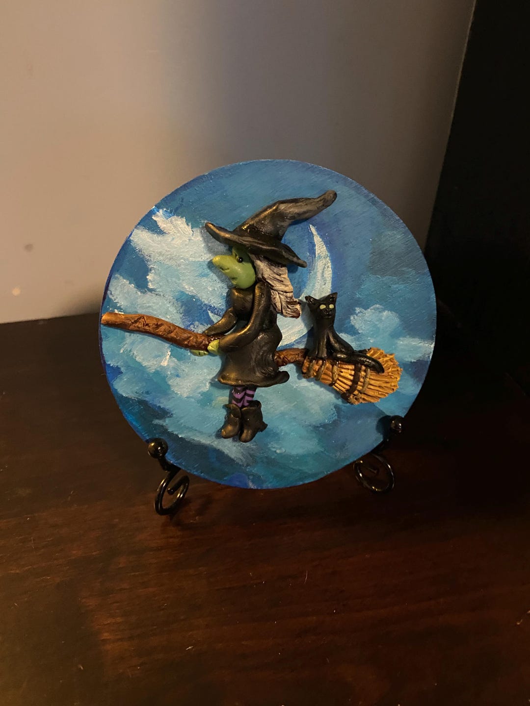 Tiny Desk Art Witch and Her Familiar. - Etsy