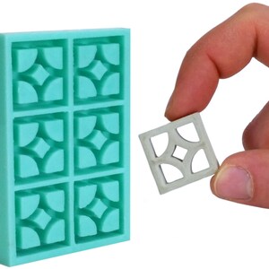 Mini Breeze Block Mold, Clover Lily Screen Blocks #399, 1:12 Scale Mid ...